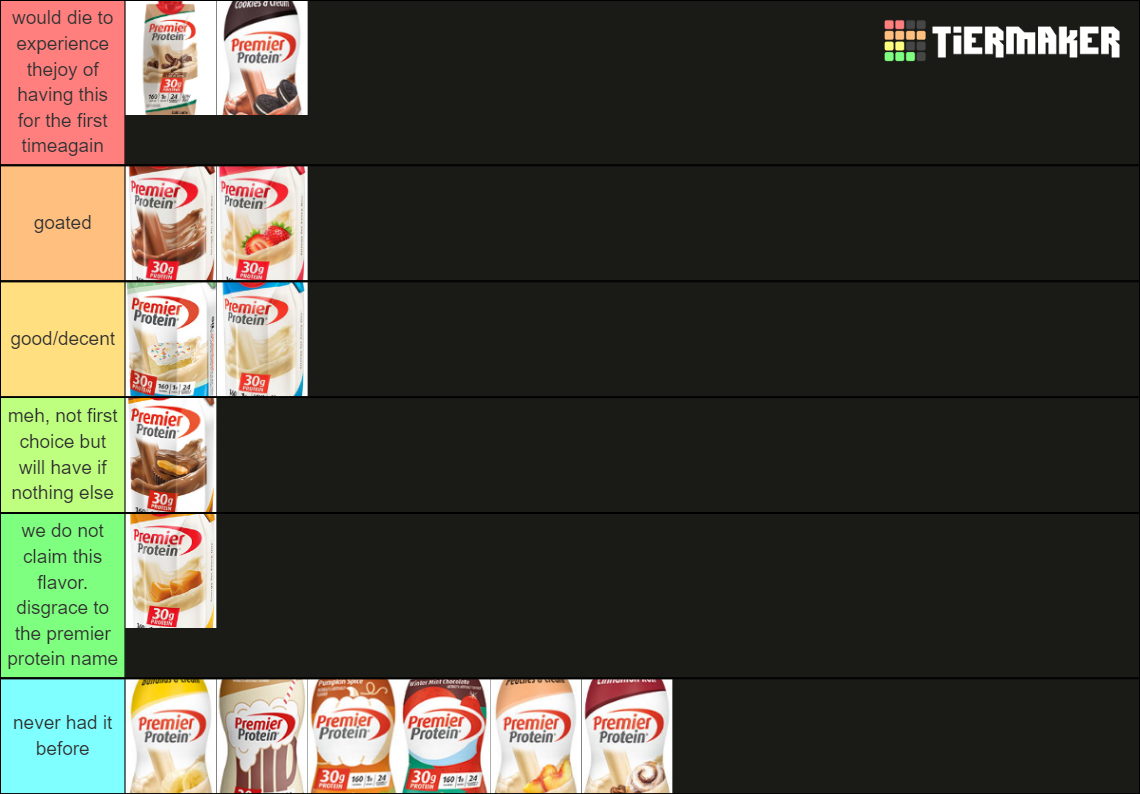 Premier Protein Tier List (Community Rankings) - TierMaker