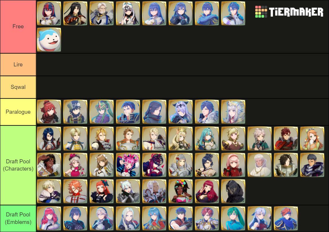 FE Engage Playable characters + Emblems *spoilers* Tier List (Community ...