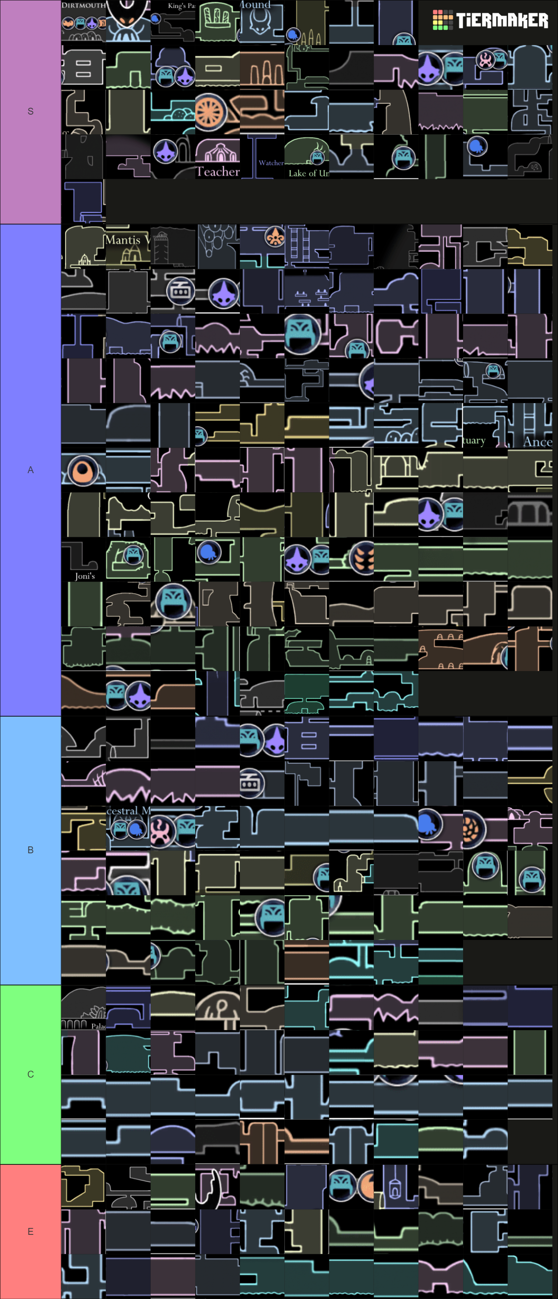 Hollow Knight Hallownest map rooms Tier List (Community Rankings ...