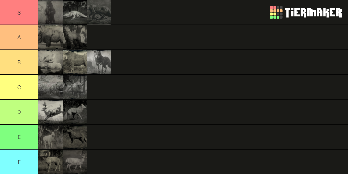 Legendary Animals in RDR2 Tier List (Community Rankings) - TierMaker