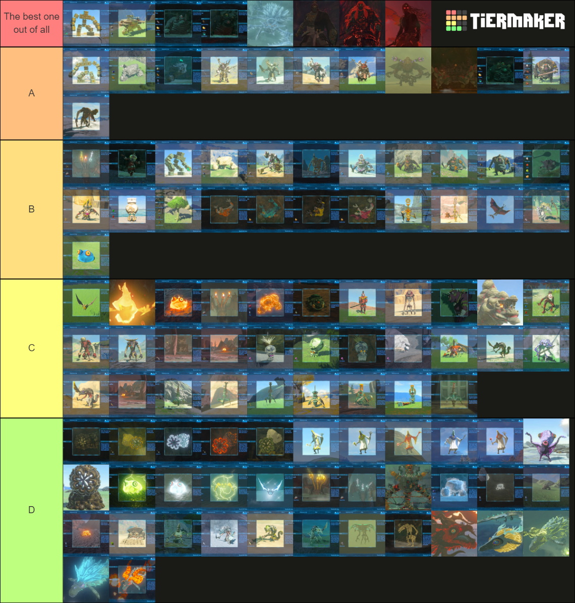 The Legend of Zelda: Tears of the Kingdom Enemies! .. Tier List (Community Rankings) - TierMaker