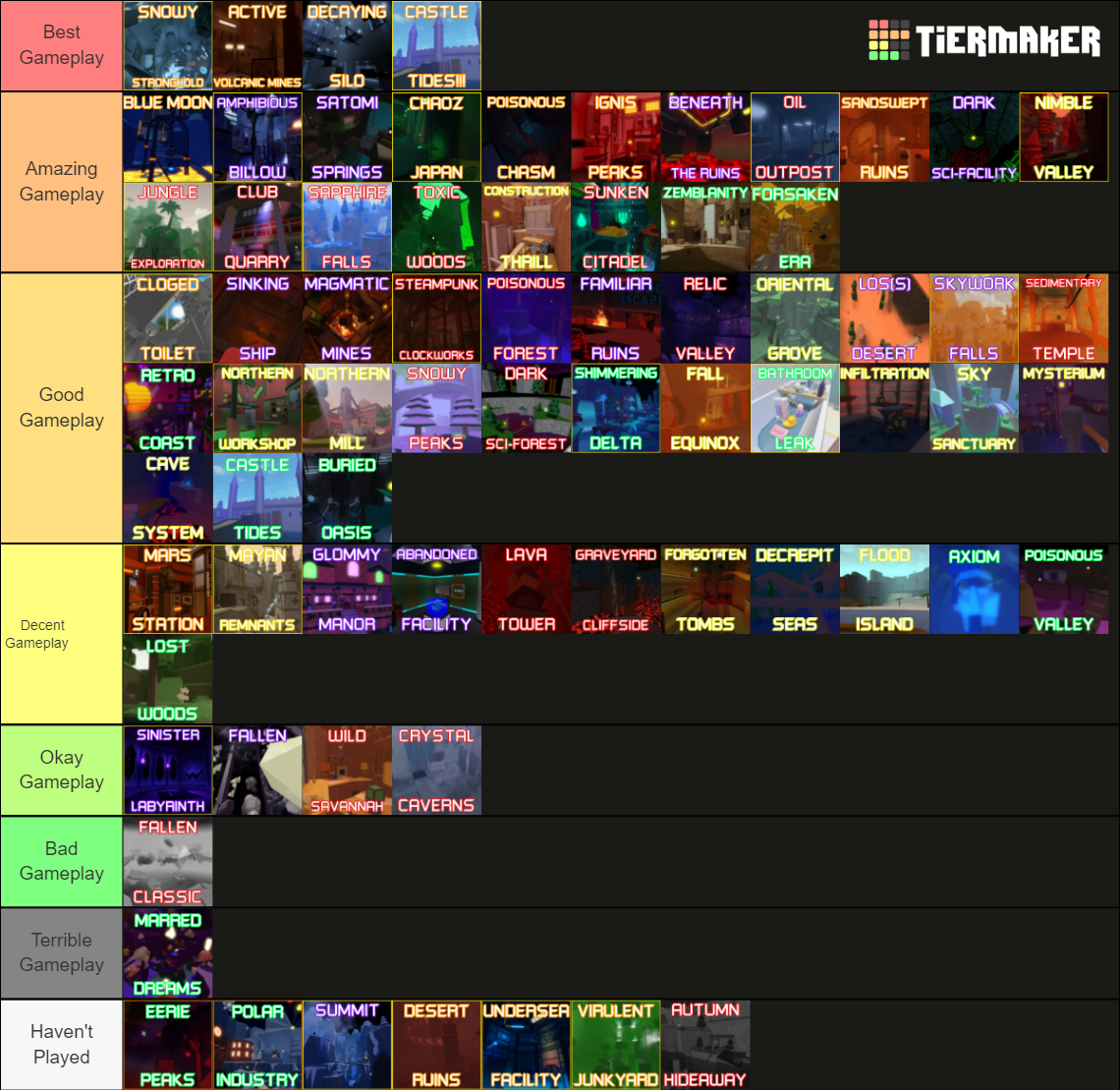 Flood Escape 2 Maps (July 2023) Tier List (Community Rankings) - TierMaker