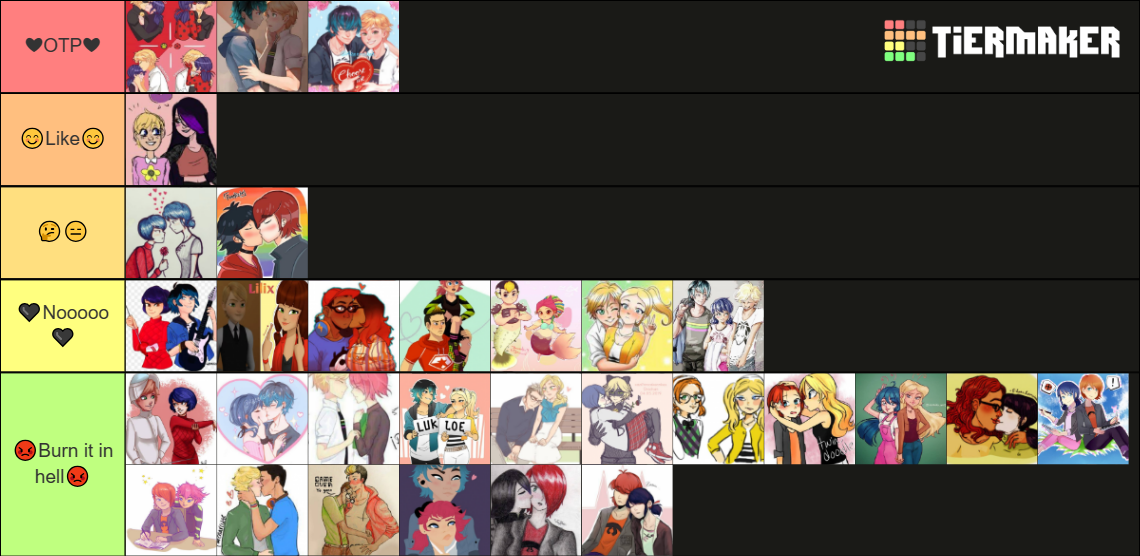 Miraculous ladybug ships Tier List (Community Rankings) - TierMaker