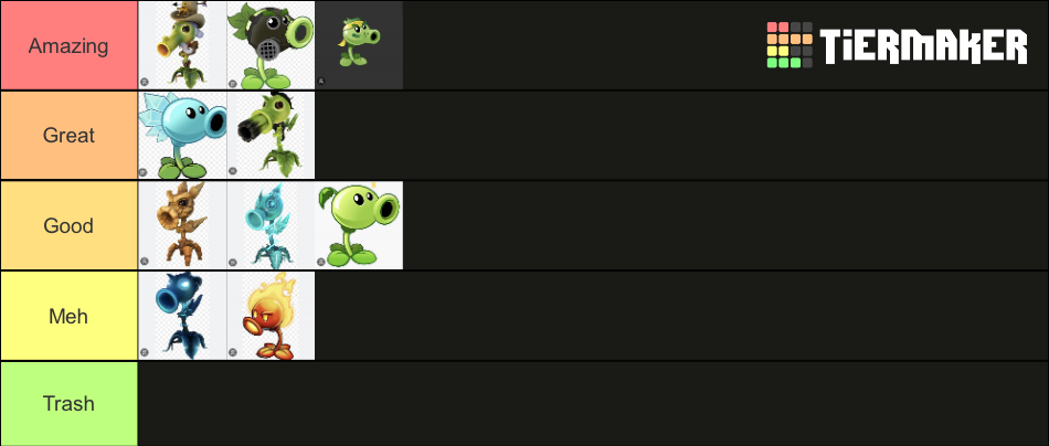 Plants vs zombies Tier List (Community Rankings) - TierMaker