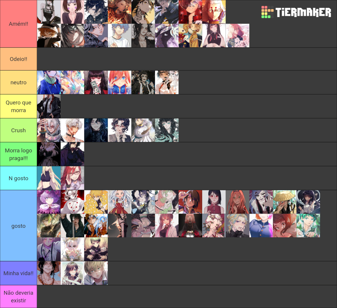 Personagens favoritos Tier List (Community Rankings) - TierMaker