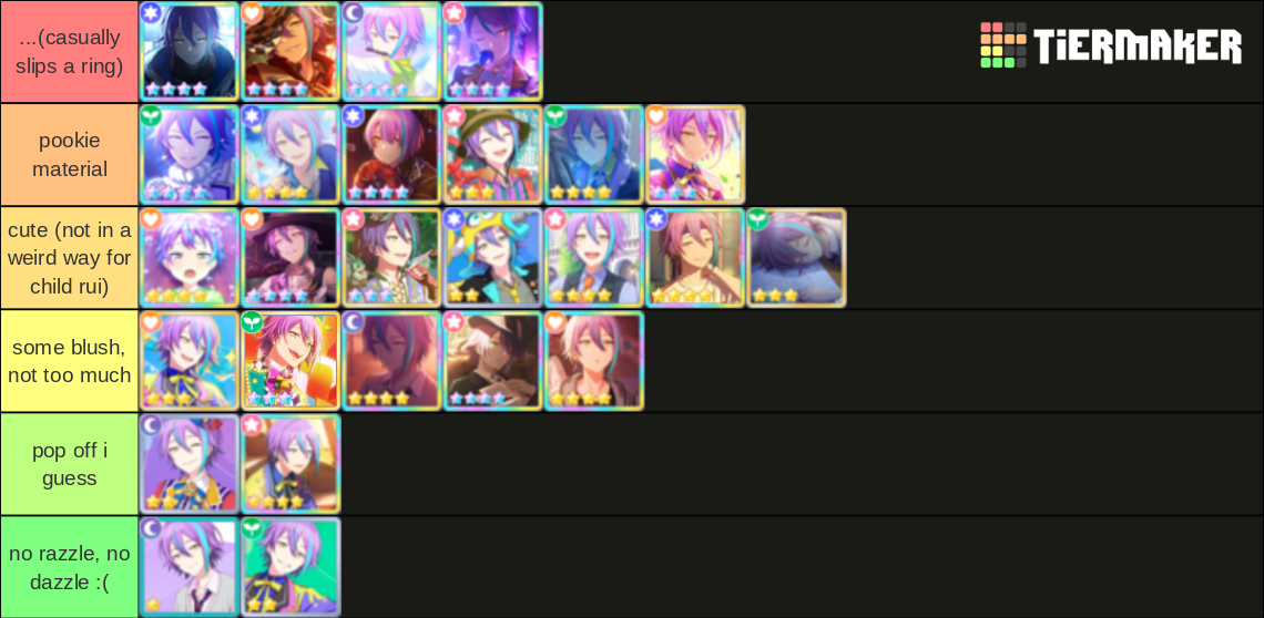all Rui Kamishiro cards Tier List (Community Rankings) - TierMaker