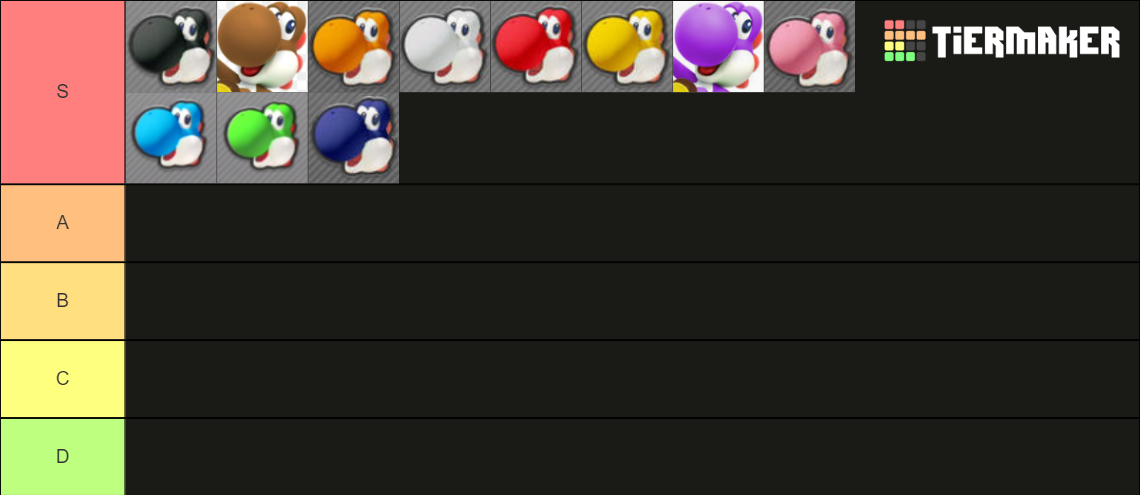 Yoshi Colors Tier List (Community Rankings) - TierMaker