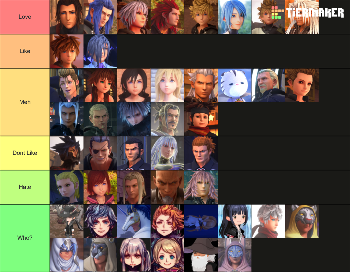Kingdom Hearts Characters Tier List (Community Rankings) - TierMaker