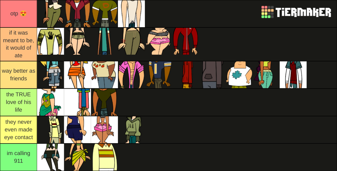 duncan total drama ships Tier List (Community Rankings) - TierMaker