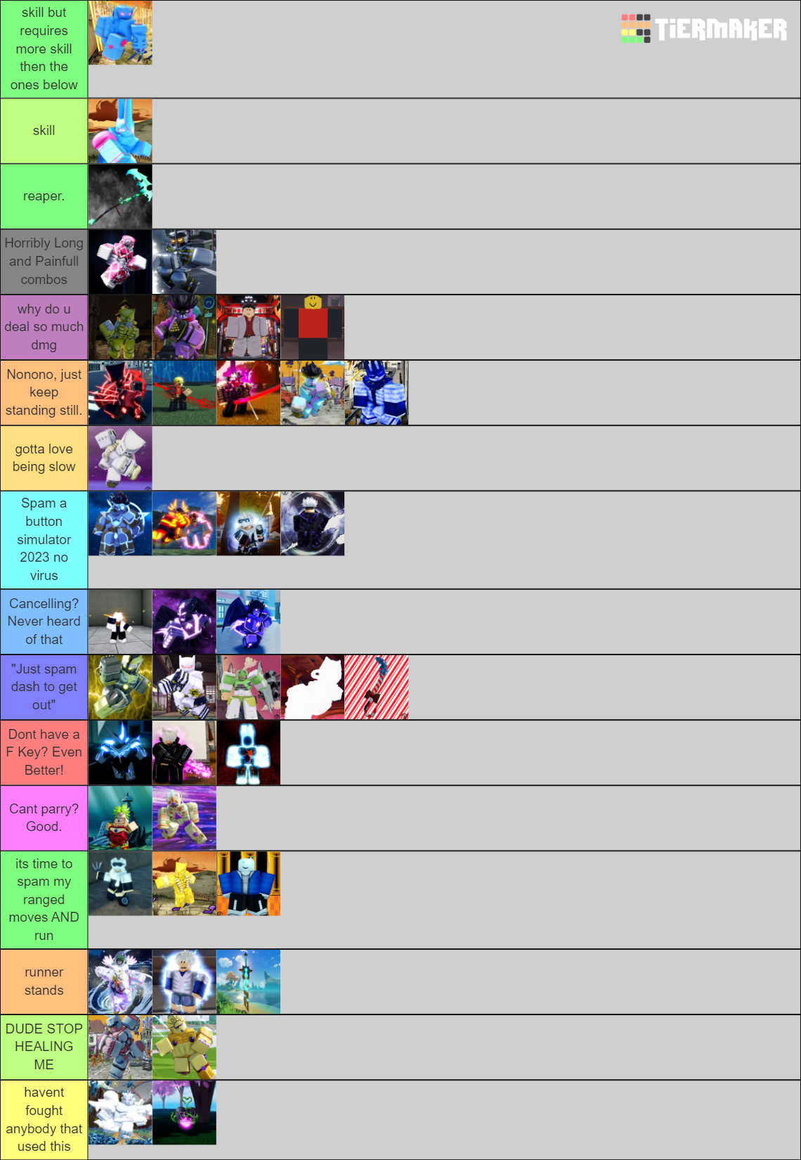 AUT (2.4.7) Stand PVP Tierlist Tier List (Community Rankings) - TierMaker
