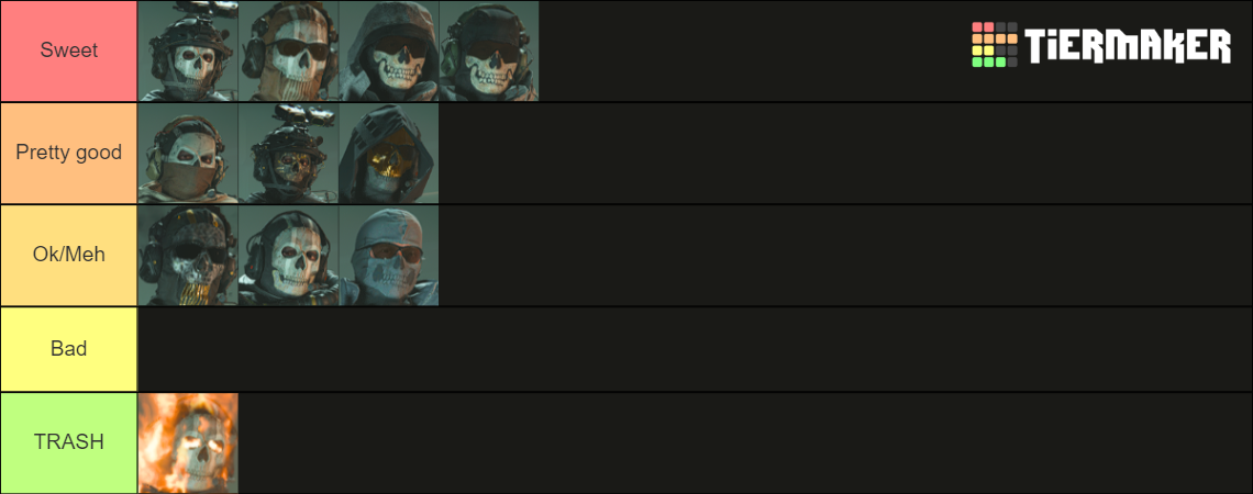 CoD MWII - Ghost skins Tier List (Community Rankings) - TierMaker