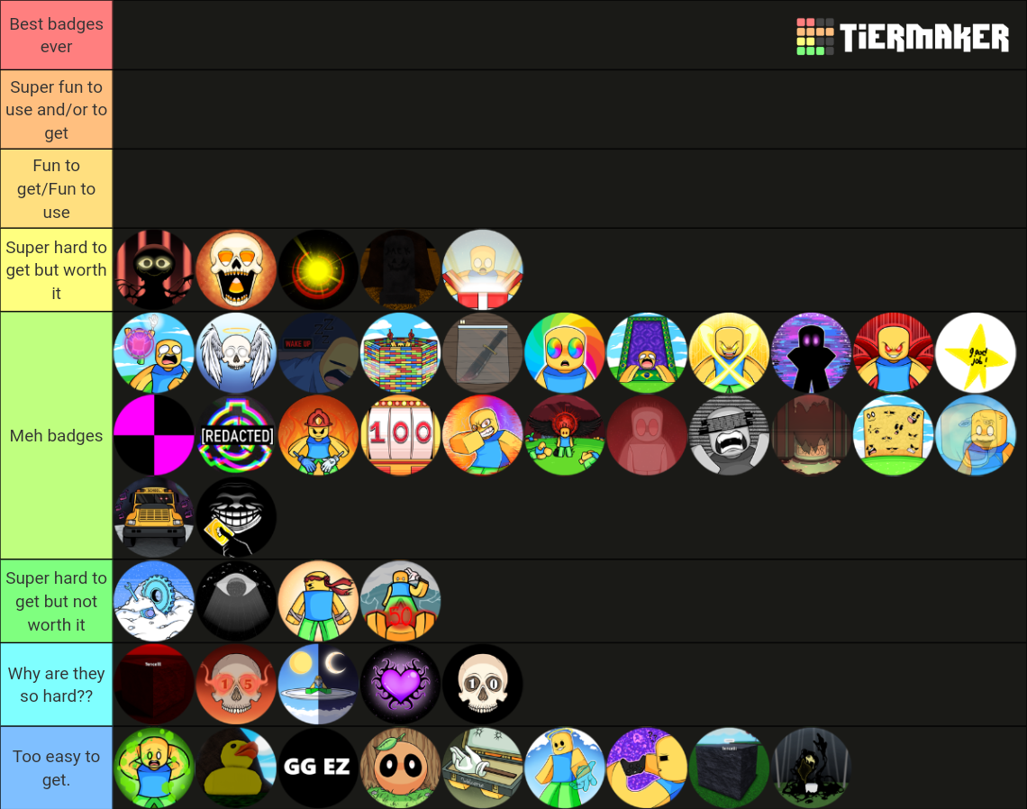 Slap battles badges (so far) Tier List (Community Rankings) - TierMaker