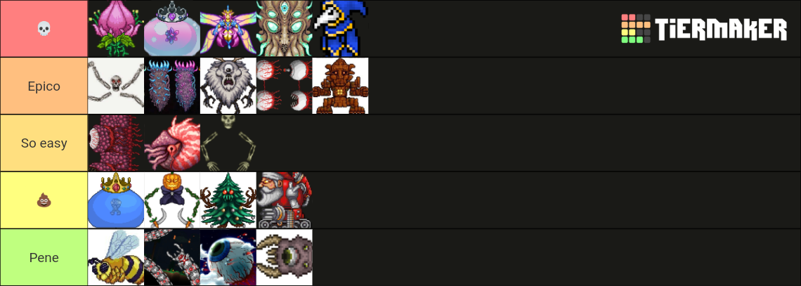 Terraria boss figth Tier List (Community Rankings) - TierMaker