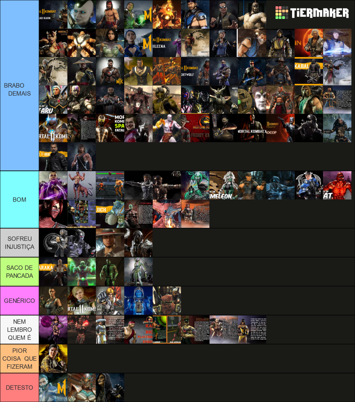 Todos os PERSONAGENS do MORTAL KOMBAT Tier List (Community Rankings ... Todos os PERSONAGENS do MORTAL KOMBAT Tier List (Community Rankings ...