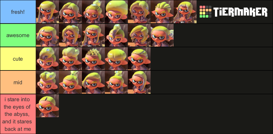 Splatoon 3 Hairstyles Tier List (Community Rankings) - TierMaker