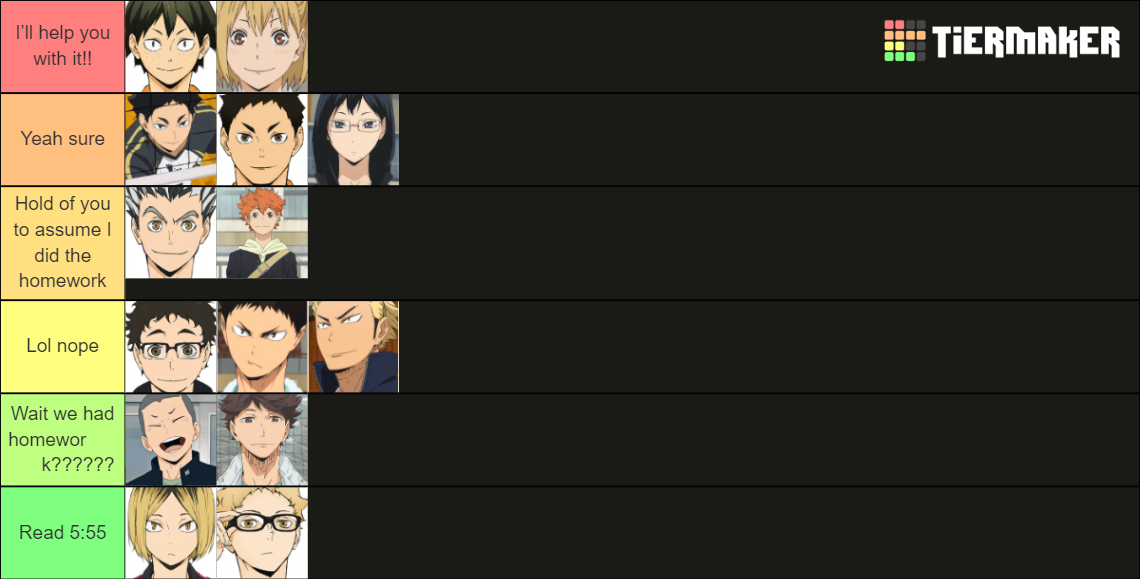 Can I copy your homework?? Tier List (Community Rankings) - TierMaker