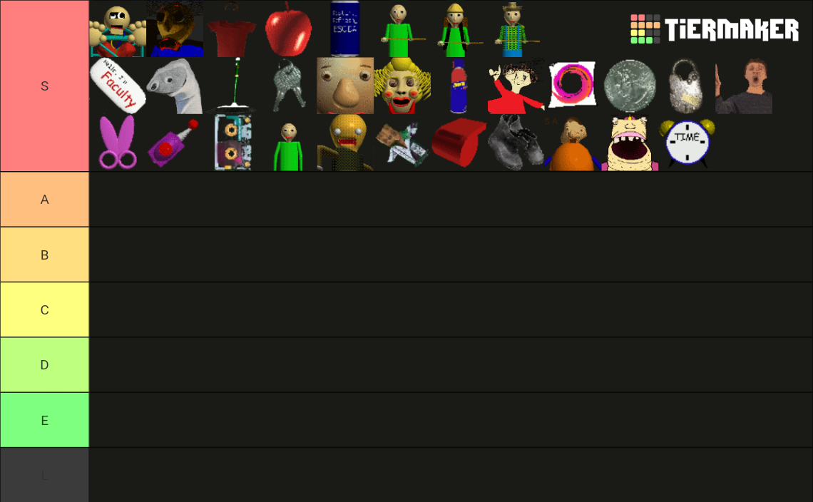 Baldi's Basics Characters and Items Tier List (Community Rankings ...