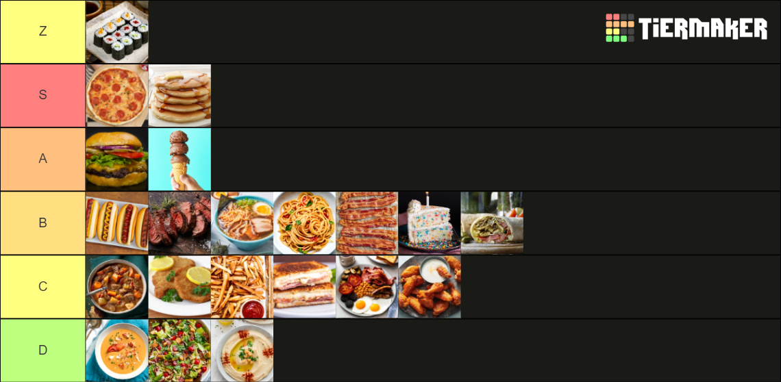 Best Food Tier List (Community Rankings) - TierMaker