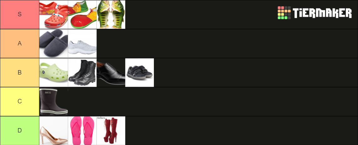 Shoe Tier List (Community Rankings) - TierMaker