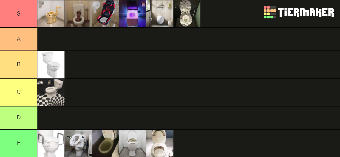 toilet Tier List (Community Rankings) - TierMaker