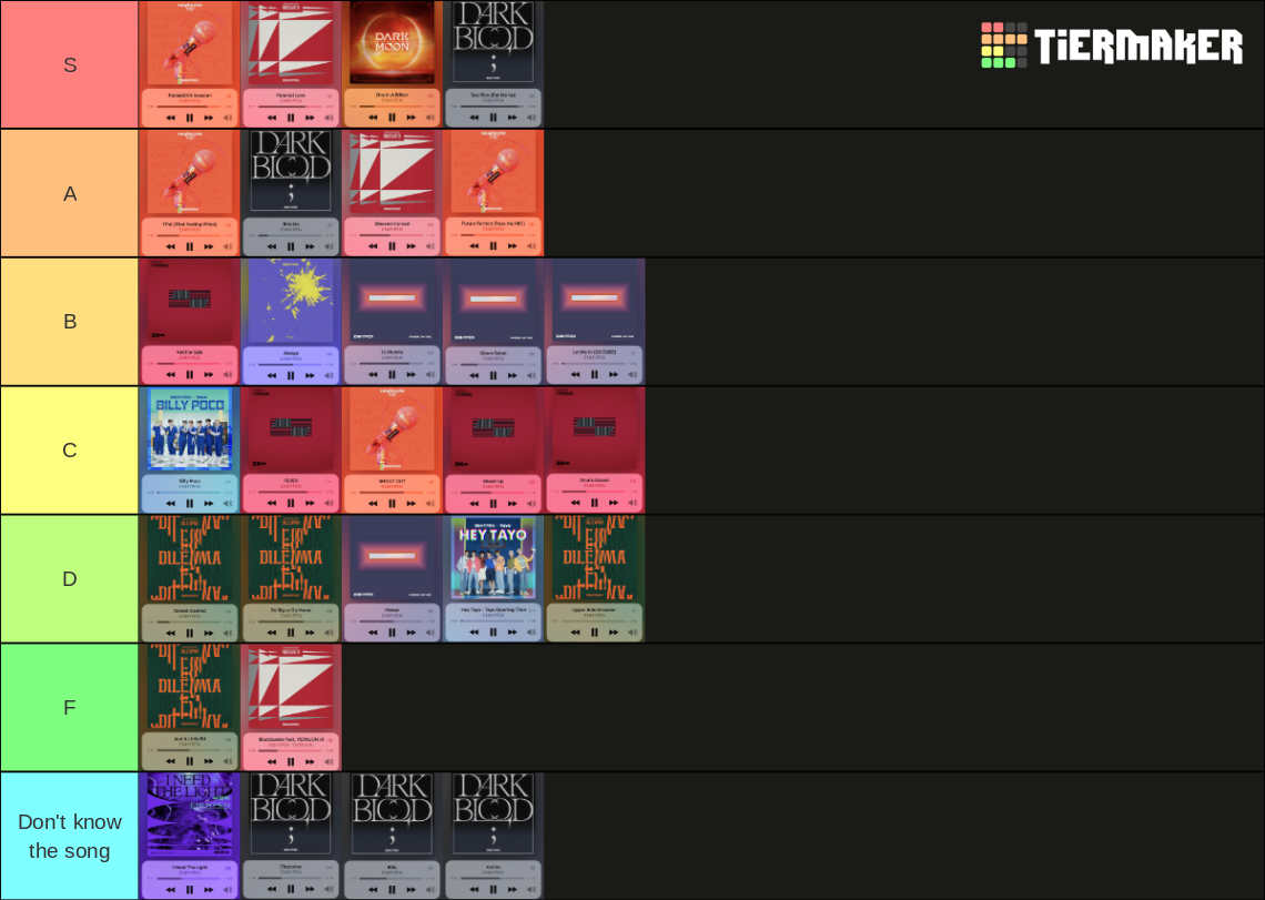 Enhypen Songs Tier List (Community Rankings) - TierMaker