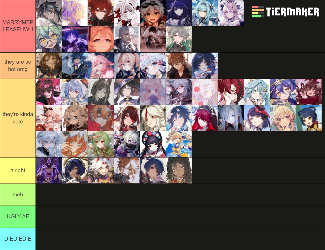 rate genshin characters! (simp addition) (3.4) Tier List (Community ...