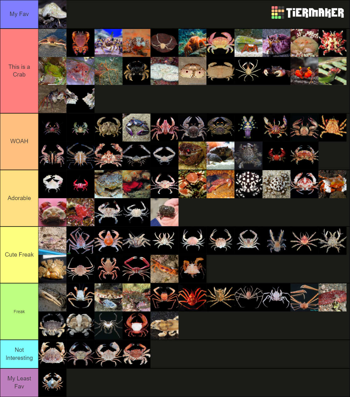 CRABS. ONE HUNDRED CRABS. Tier List (Community Rankings) - TierMaker