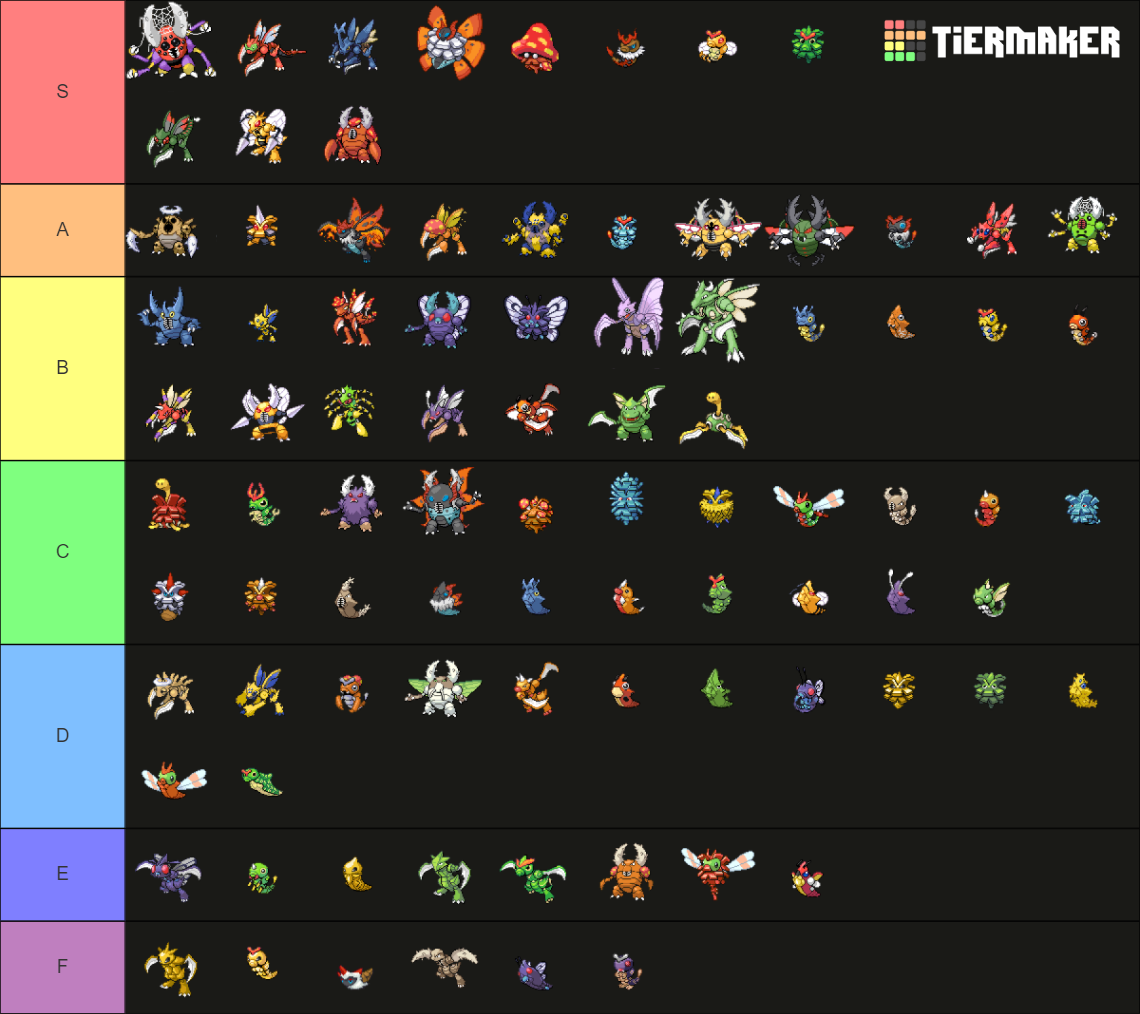 Pure Bug Fusions (Pokemon Infinite Fusion Version 5.2.1) Tier List ...