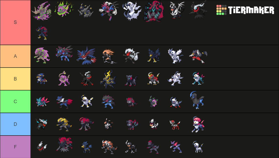 Pure Dark Fusions (Pokemon Infinite Fusion Version 5.2.1) Tier List ...