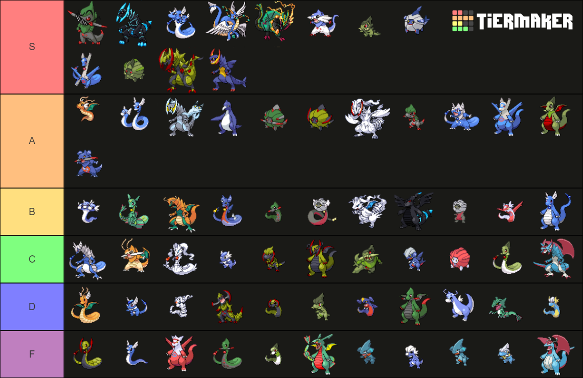 Pure Dragon Fusions (Pokemon Infinite Fusion Version 5.2.1) Tier List ...