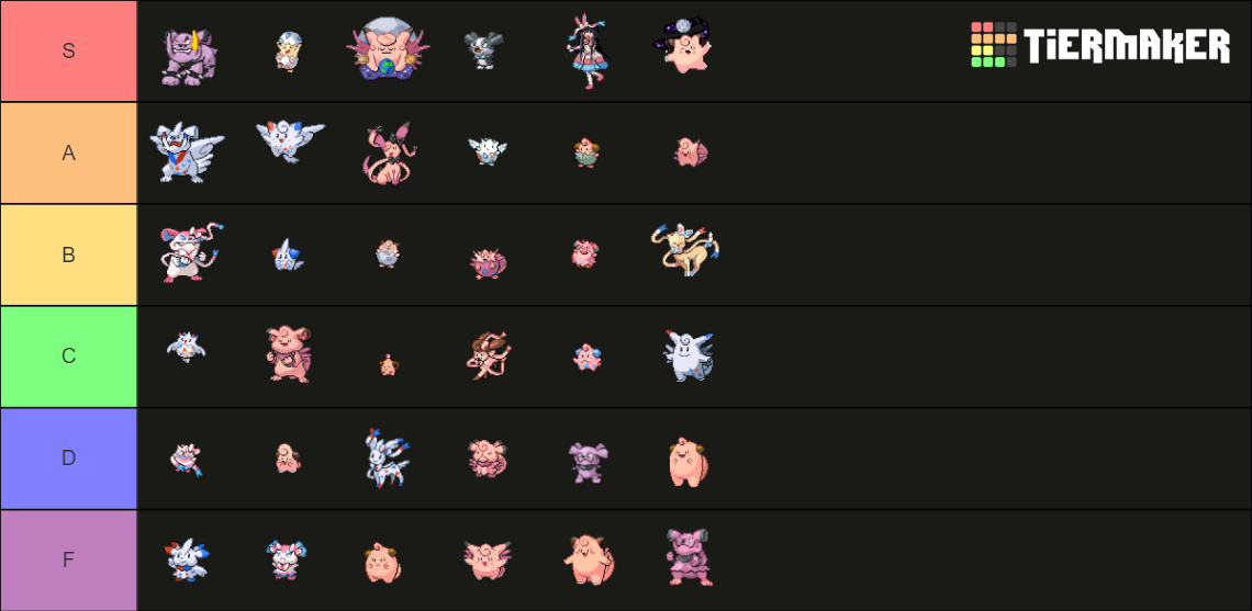 Pure Fairy Fusions (Pokemon Infinite Fusion Version 5.2.1) Tier List ...