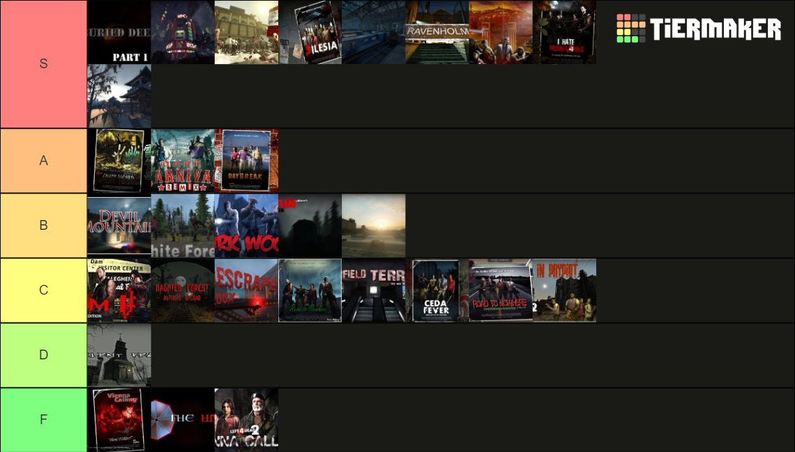Custom Left 4 dead 2 campaings Tier List (Community Rankings) - TierMaker