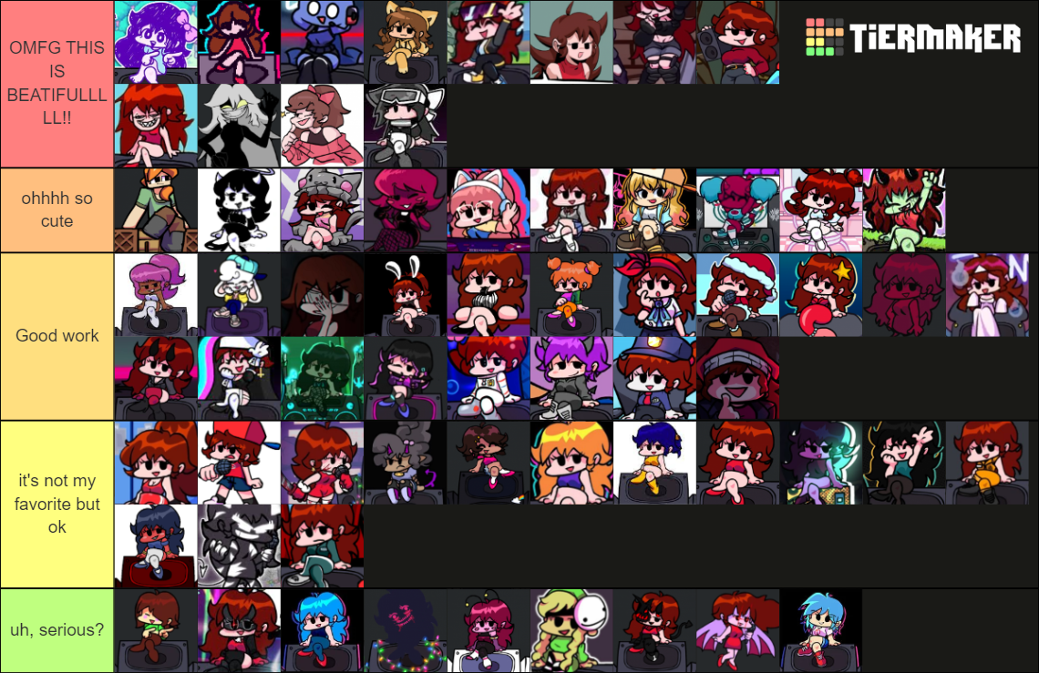 FNF GF SKINS TIERLIST Tier List (Community Rankings) - TierMaker
