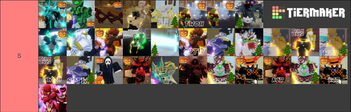 YBA skins (1.54) Tier List (Community Rankings) - TierMaker