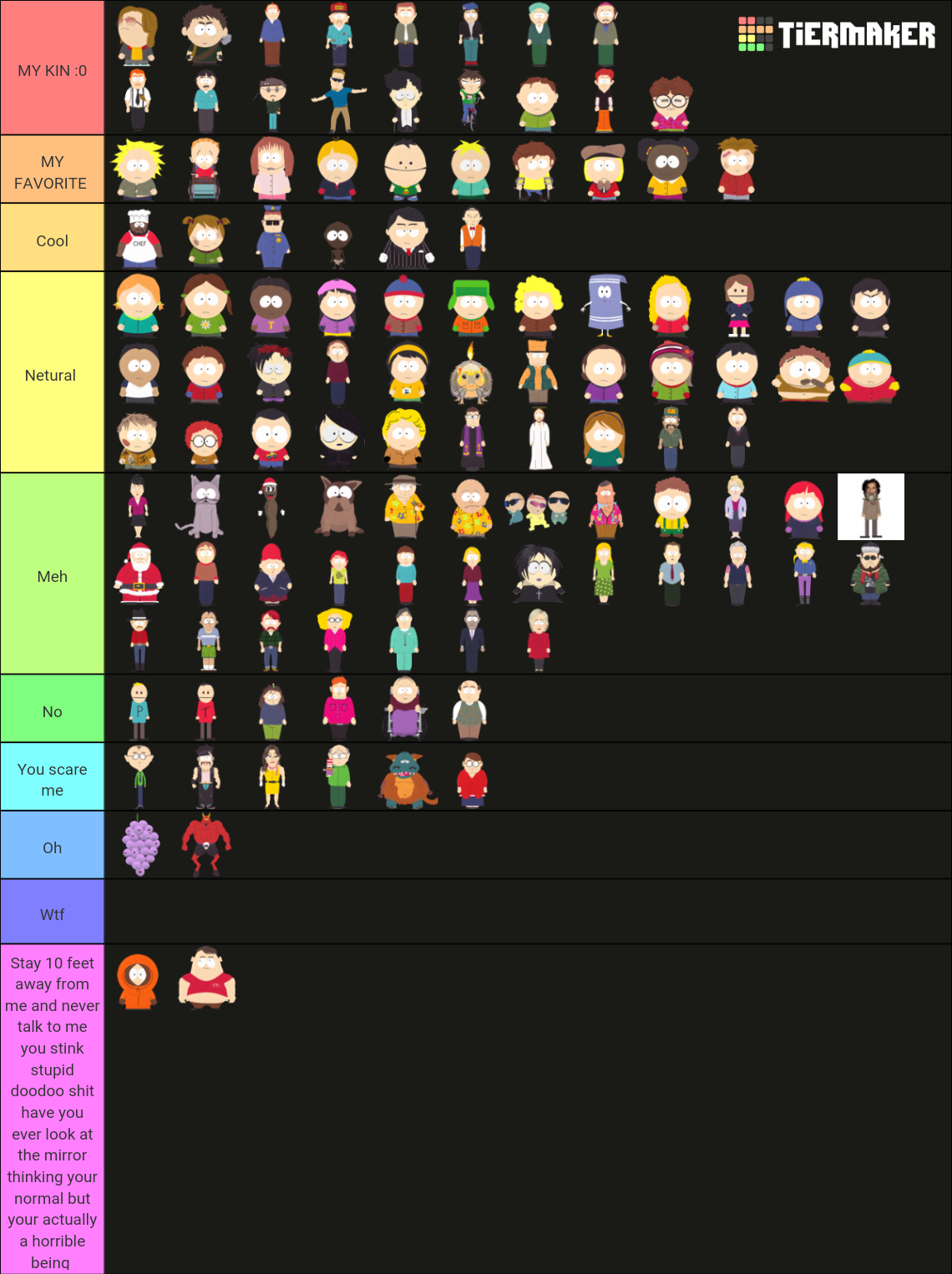 South Park Characters Tier List (Community Rankings) - TierMaker