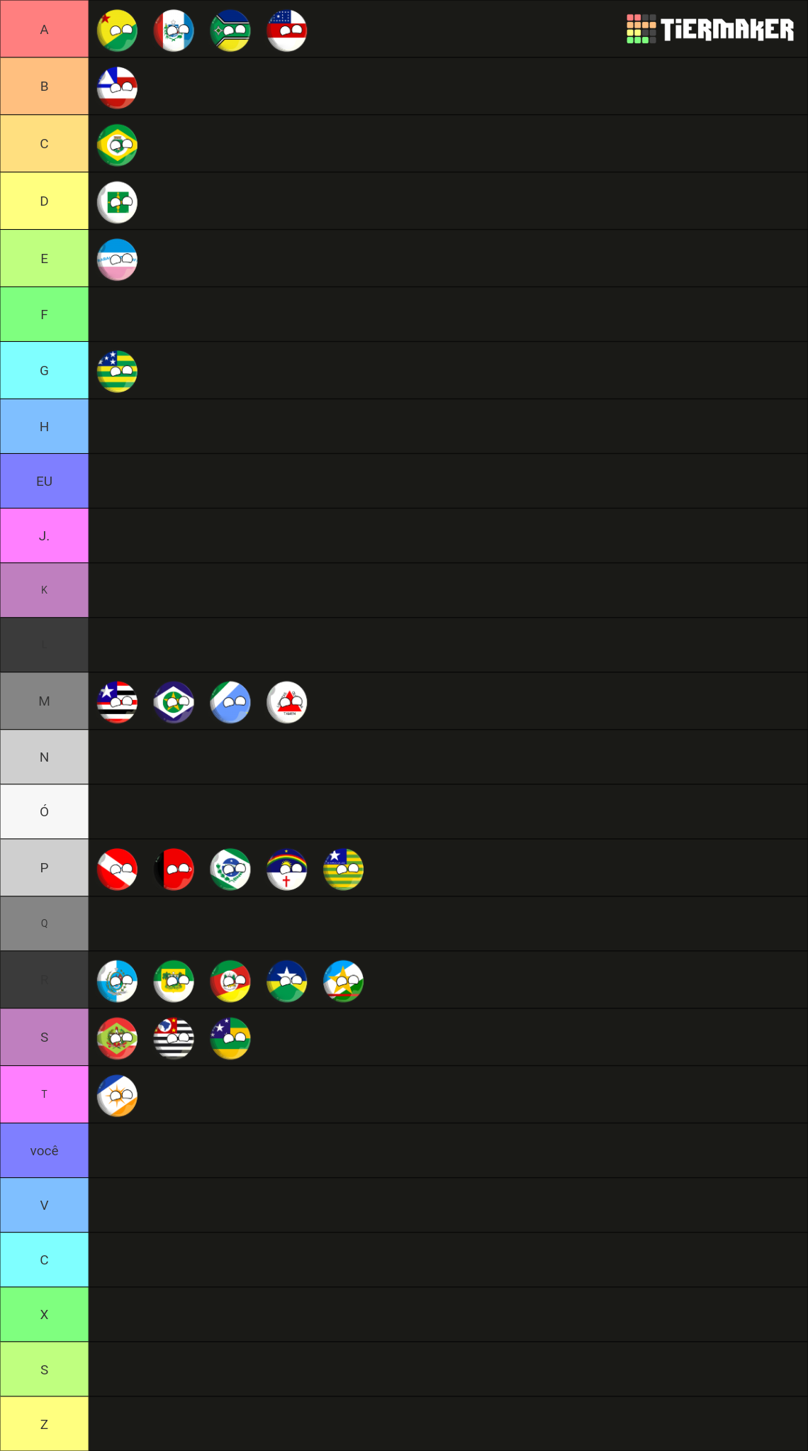 Estados do brasil countryballs Tier List (Community Rankings) - TierMaker