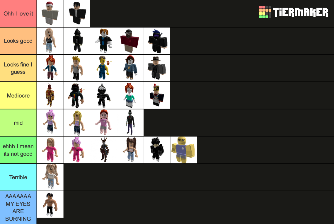 of Random Roblox Avatars Tier List (Community Rankings) - TierMaker
