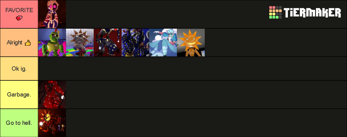 Sun and moon show characters YT Tier List (Community Rankings) - TierMaker
