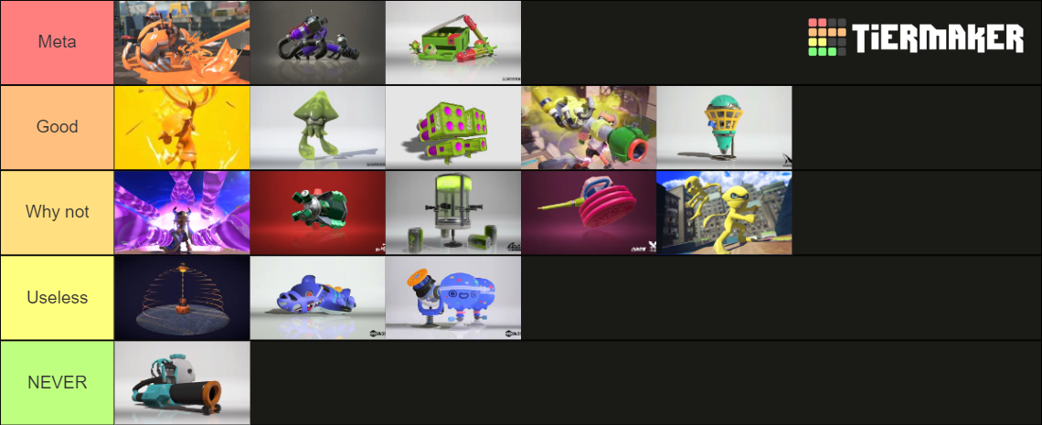 Special Weapon Splatoon 3 (July 2023 4.0.2) Tier List (Community ...