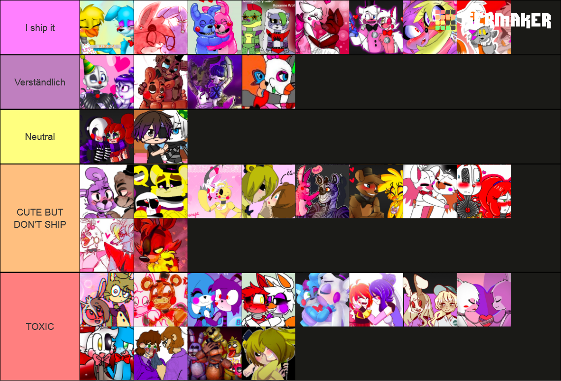 fnaf ships Tier List (Community Rankings) - TierMaker