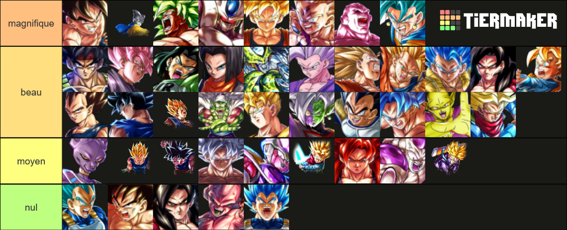 tous les lf de dragon ball legends Tier List (Community Rankings) - TierMaker