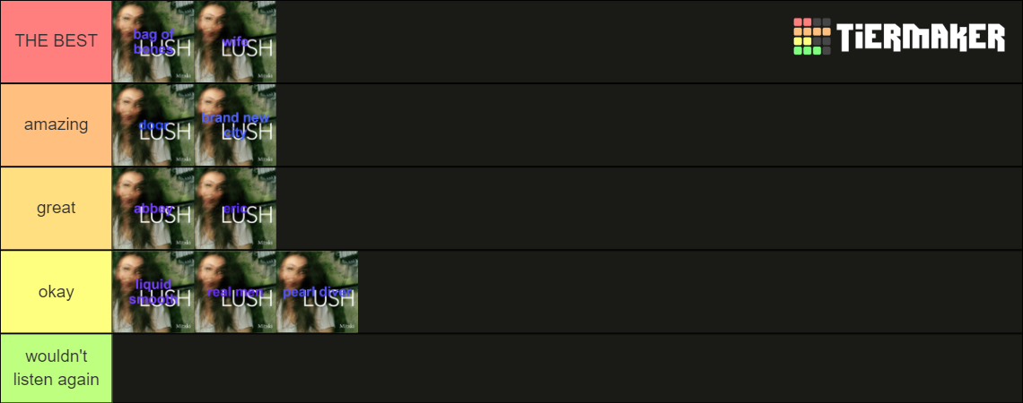 mitski lush album Tier List (Community Rankings) - TierMaker
