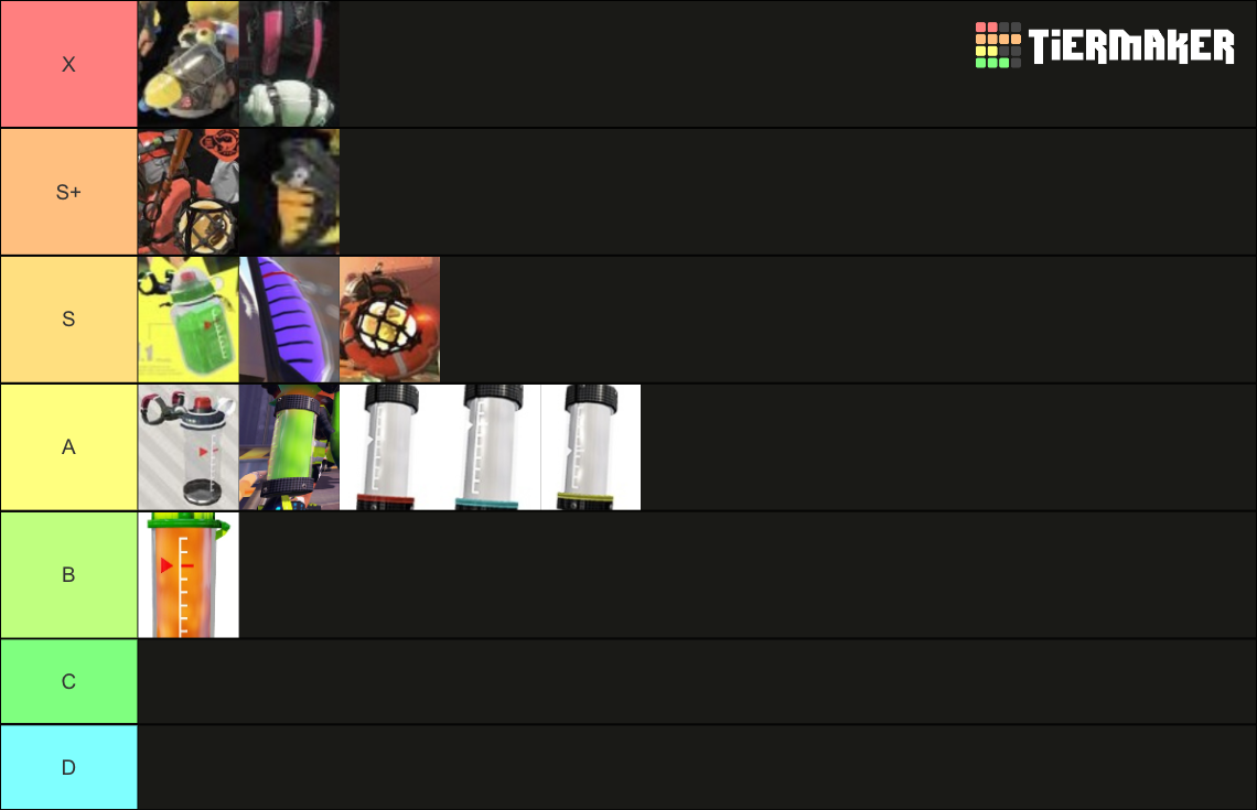 Splatoon ink tanks Tier List (Community Rankings) - TierMaker
