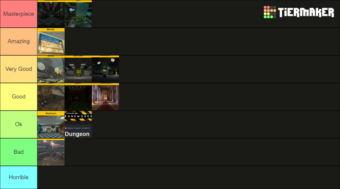 Boneworks Levels Tier List (Community Rankings) - TierMaker