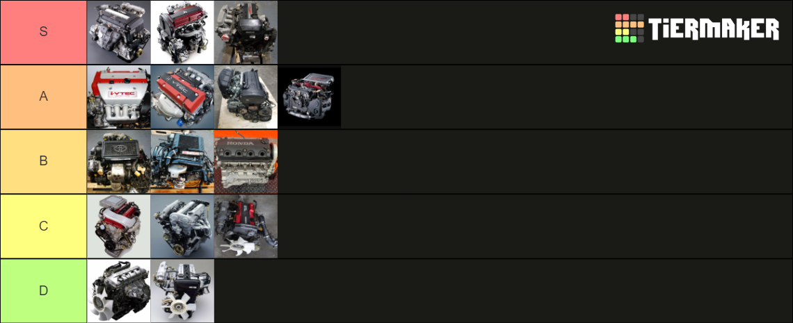 4 CYLINDER JDM ENGINE Tier List (Community Rankings) - TierMaker