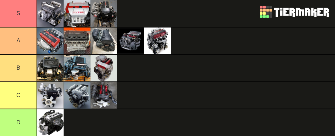 4 CYLINDER JDM ENGINE Tier List (Community Rankings) - TierMaker