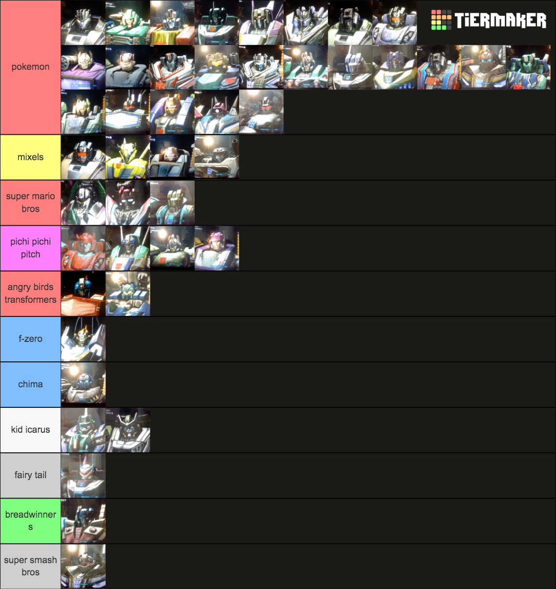 transformers fall of cybertron custom characters Tier List (Community ...