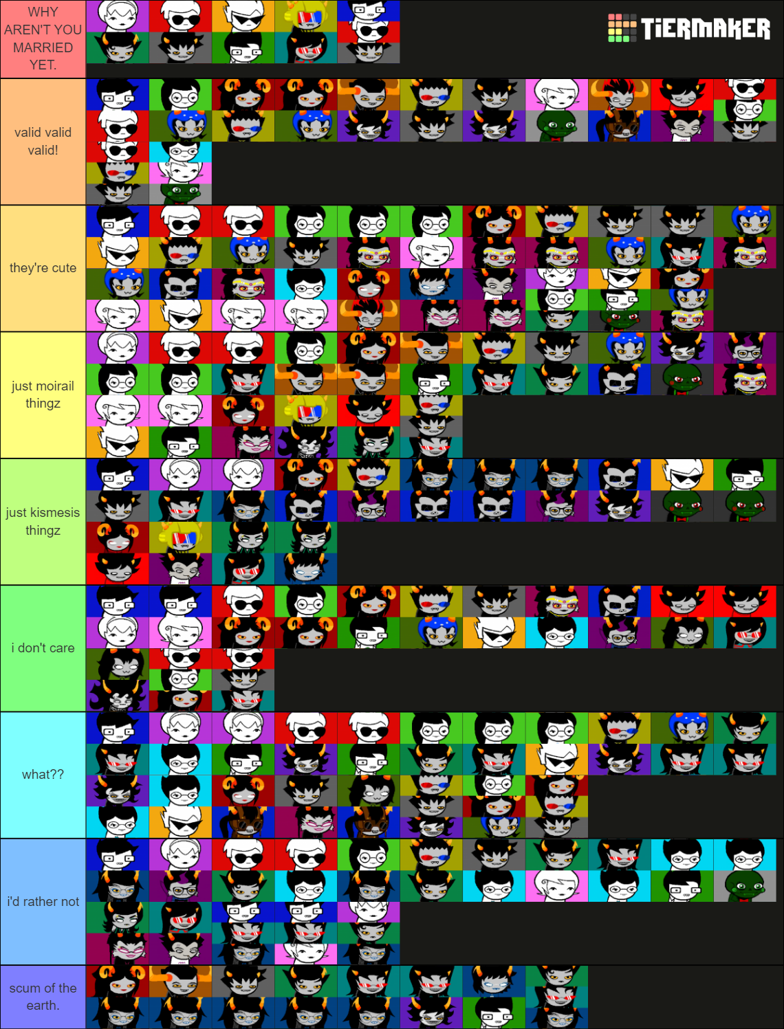 homestuck ships! Tier List (Community Rankings) - TierMaker