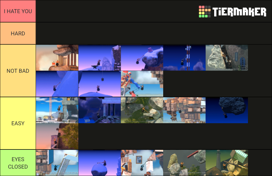 Getting Over It Map Difficulty Tier List Community Rankings Tiermaker 8845