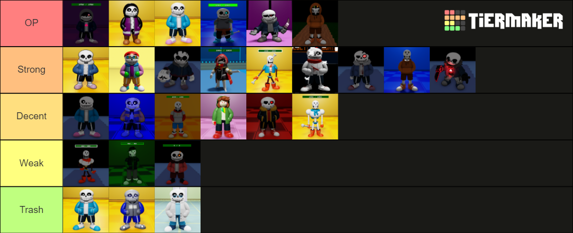 Undertale Last Corridor Characters Tier List (Community Rankings) - TierMaker